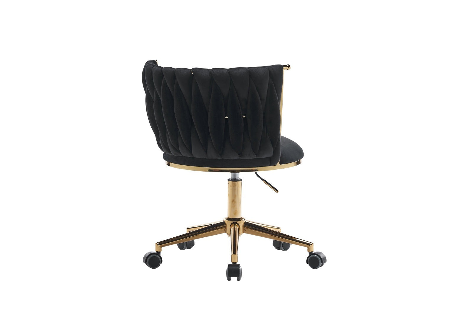 Emme Gold Framed Velvet Office Chair with Gold Base - Black – Finally ...