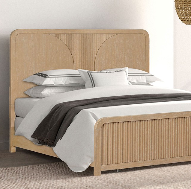 Tangentry Modern Natural Finish Bed with Reeded Panels – Finally Home ...